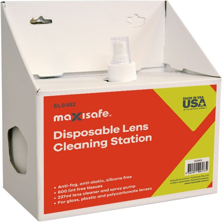 Maxisafe Disposable Lens Cleaning Station – Anti-Fog Wipes | Safety Direct