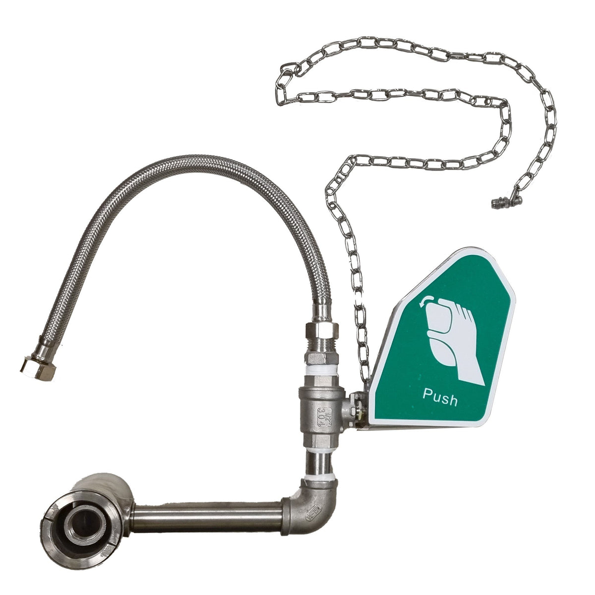 Stainless Steel Push Handle Eye Wash & Safety Showers | Safety Direct