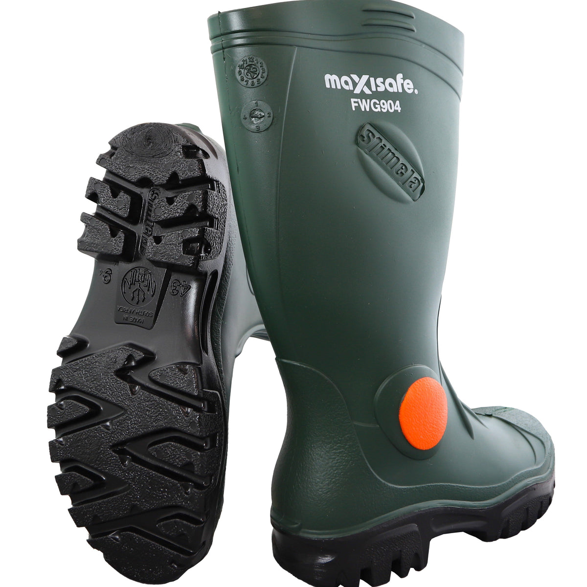 Maxisafe Foreman Green Gumboots – Safety Toe PVC Work Boots | Safety Direct
